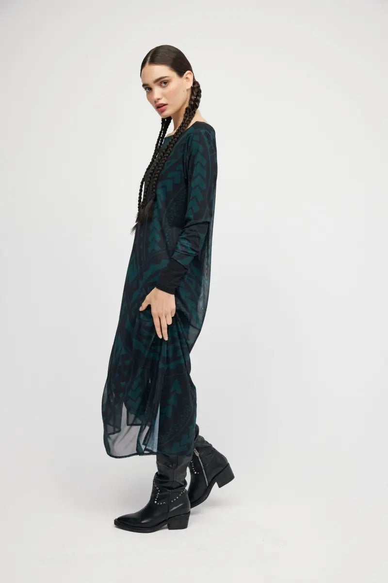 Green Maori mesh dress – COLORAT